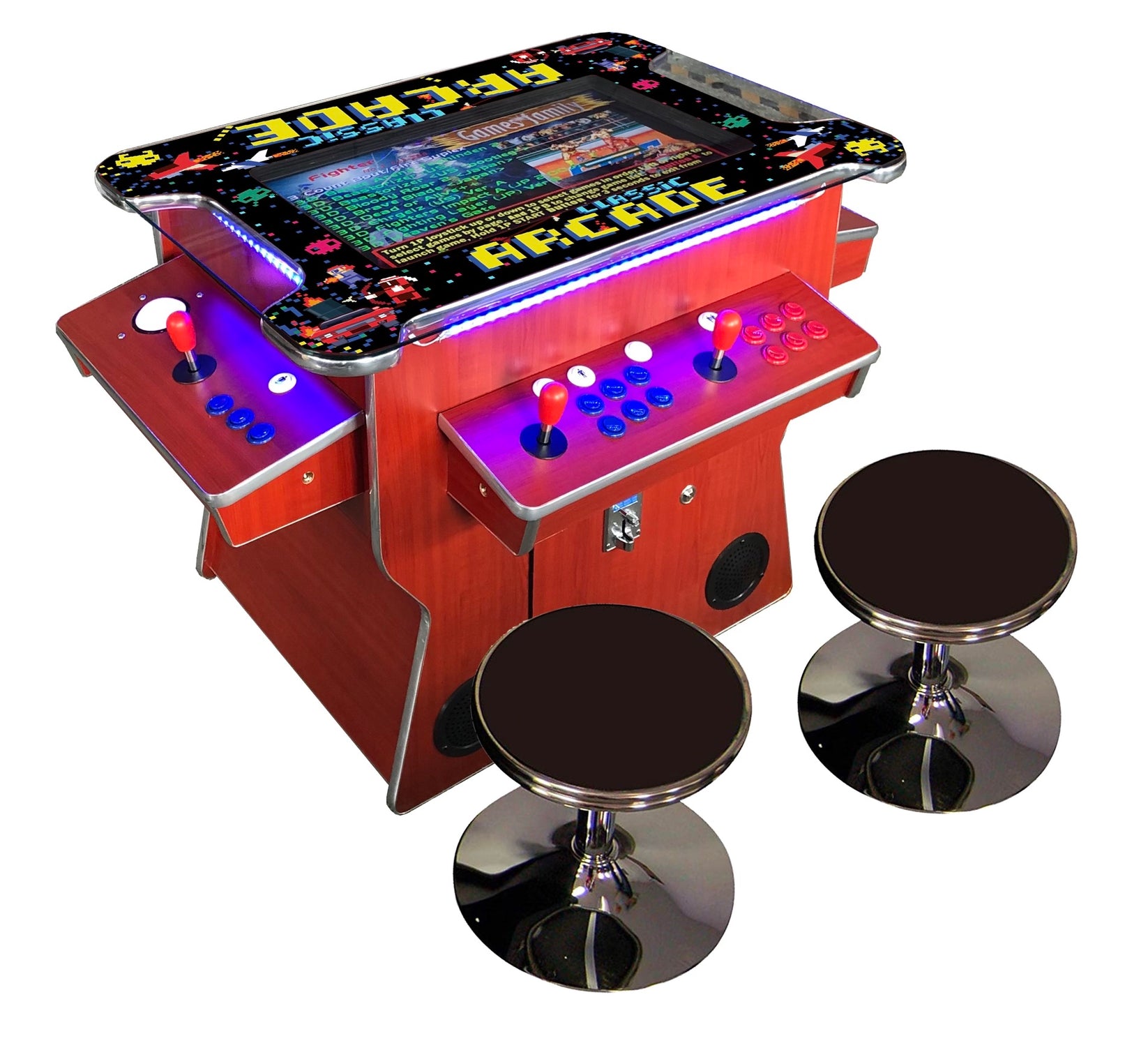 Abvideo arcades Cocktail Arcade Machine 3505 Tilt Up Wood Retro Wood ...